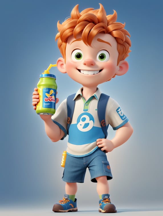 Premium Free ai Images | ginger disney pixar style boy with braces ...