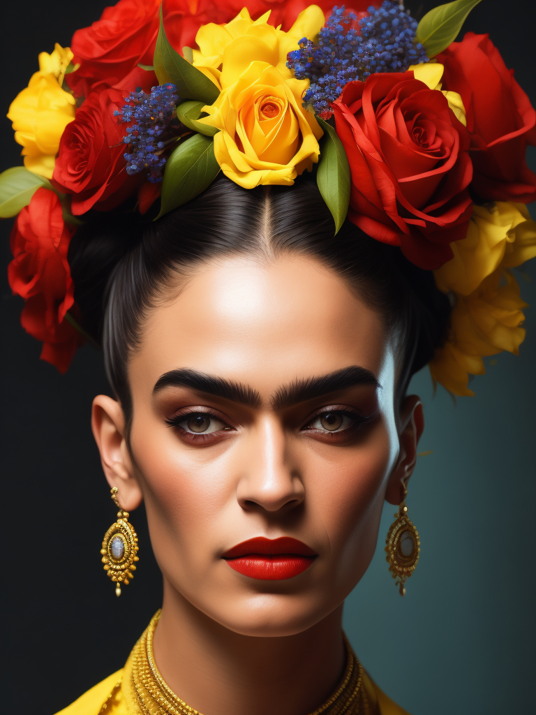 Lumenor AI Image Generation - portrait of frida kahlo bright and ...