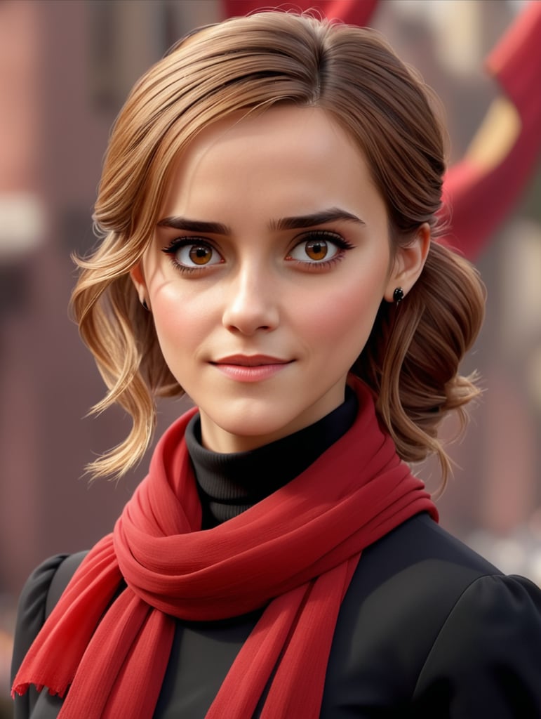 Premium Free ai Images | portrait of emma watson wearing black blouse ...