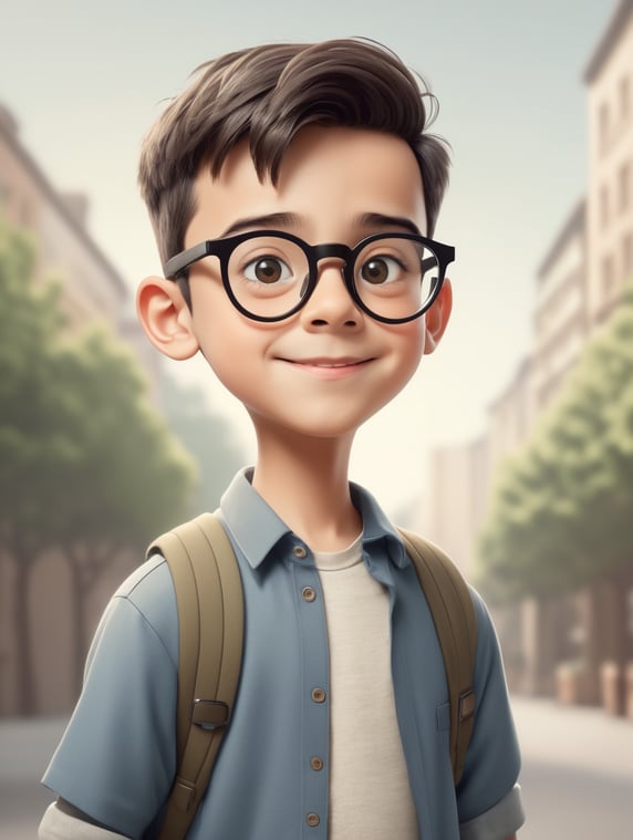 Premium Free ai Images | cartoon boy wearing spectacles