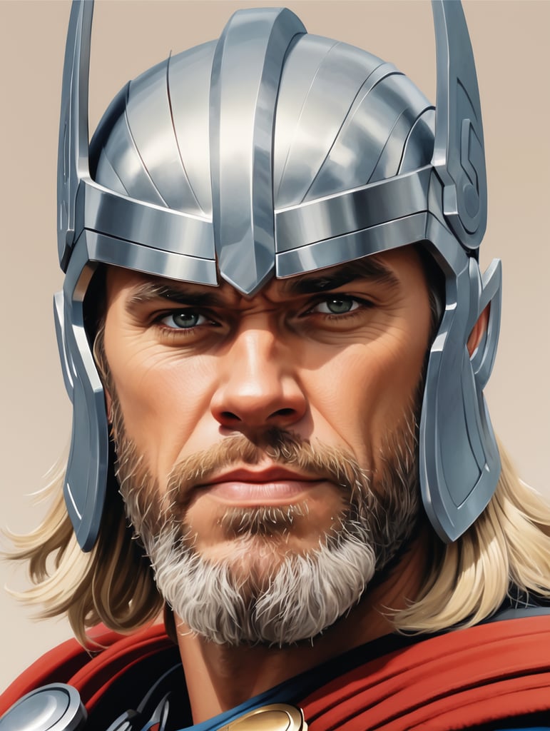 Premium Free ai Images | thor cel shading style portrait