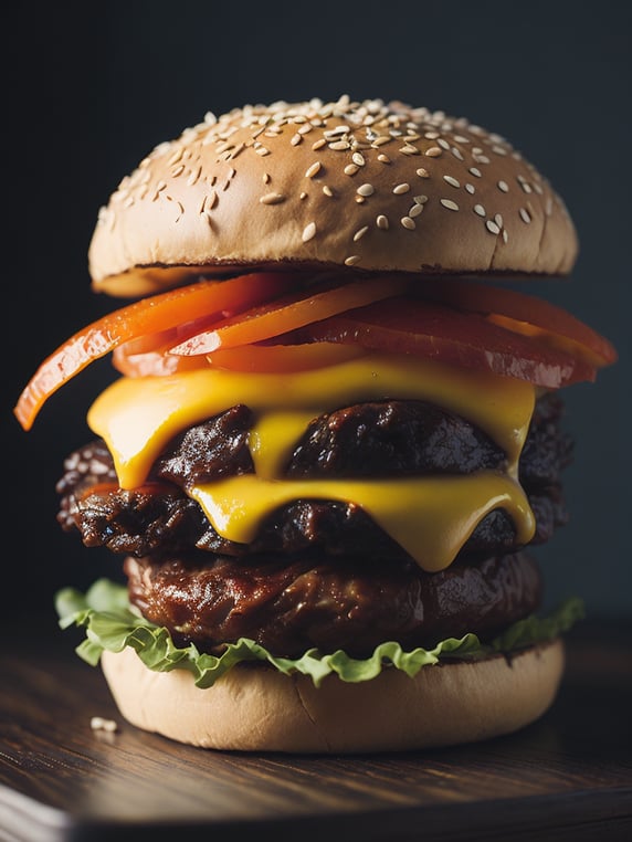 Premium Free ai Images | double meat smashed ground beef patty ...