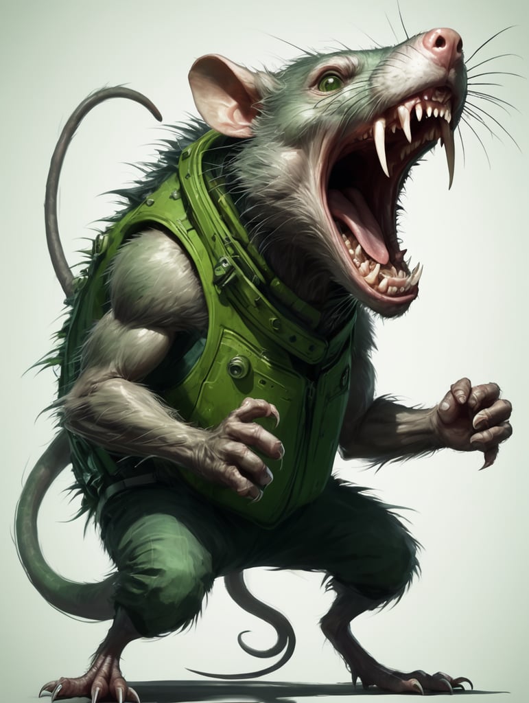 Premium Free ai Images | huge evolved mutant rat screaming horror theme ...