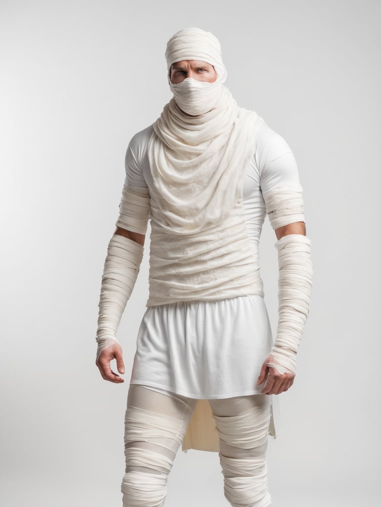 Premium Free ai Images | photograph of man covered in bandages with ...