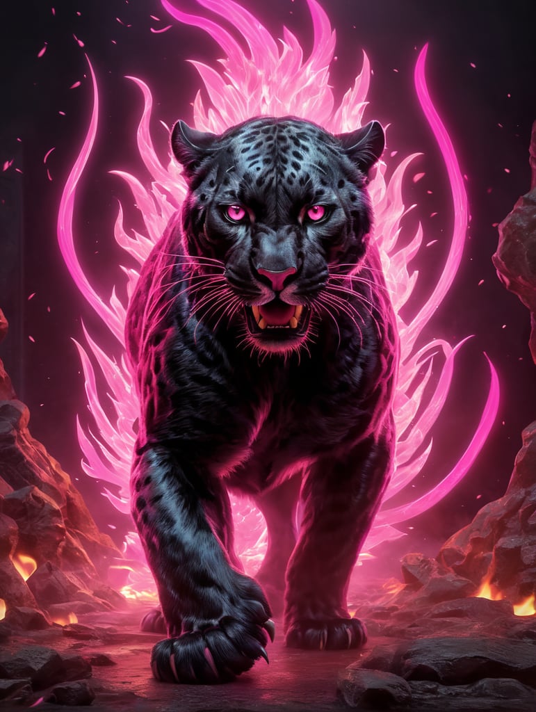 Premium Free ai Images | furry cute panther looking at the camera ...