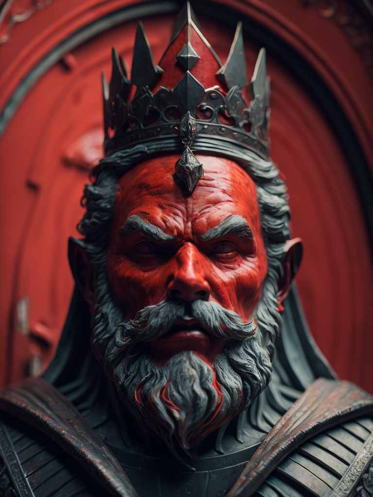 Lumenor AI Image Generation - red marble king in the style of rblescnew