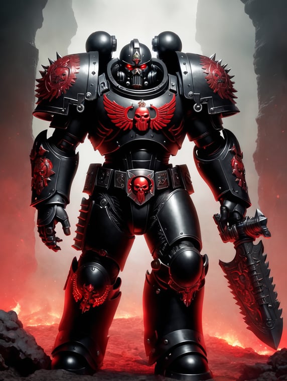 Premium Free ai Images | warhammer space marine with full metalic black ...