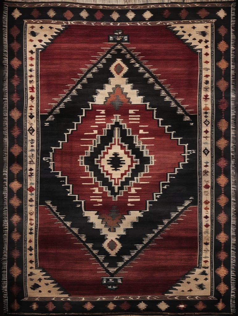 Premium Free ai Images | texture old western native american rug dark ...