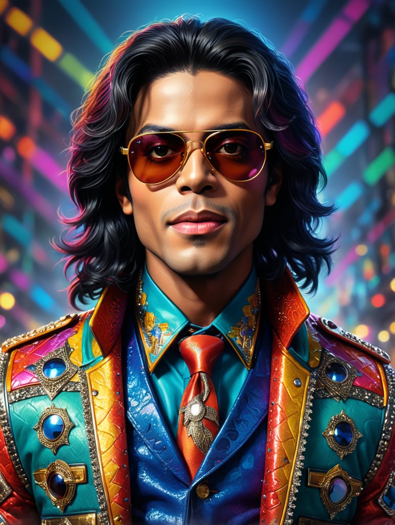 Premium Free ai Images | michael jackson wearing brightly patterned ...