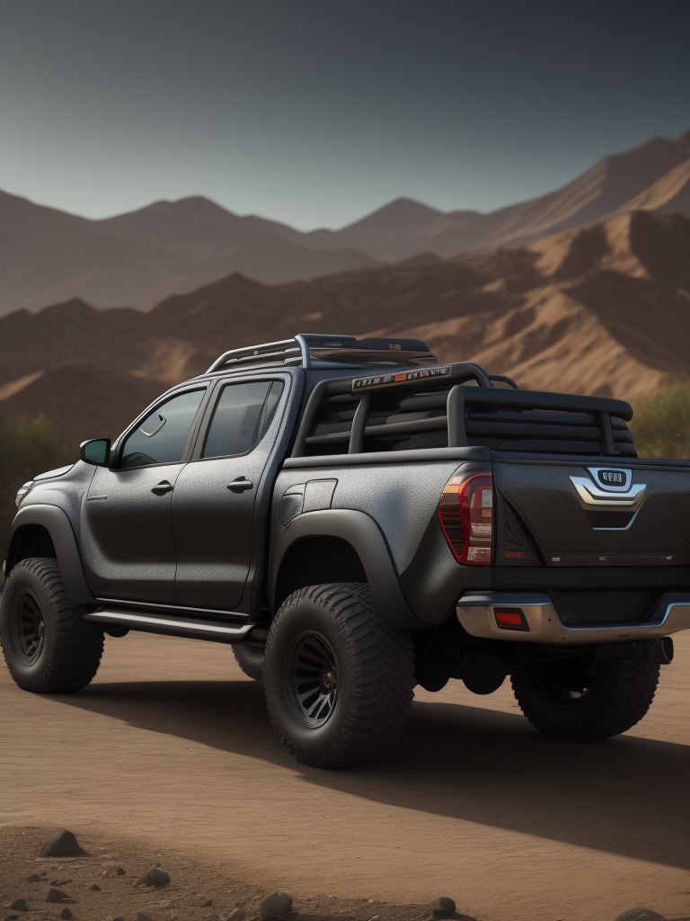 Premium Free ai Images | toyota hilux in metallic dark grey back view ...