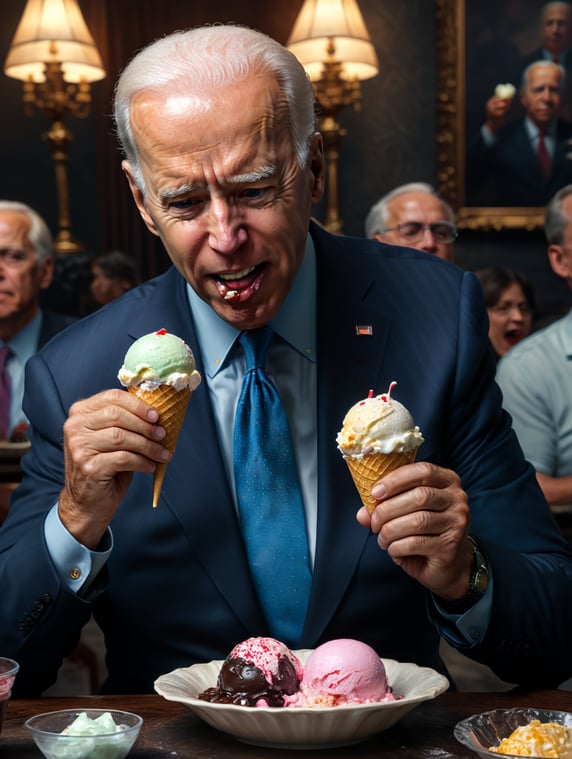 Premium Free ai Images | joe biden eating ice cream