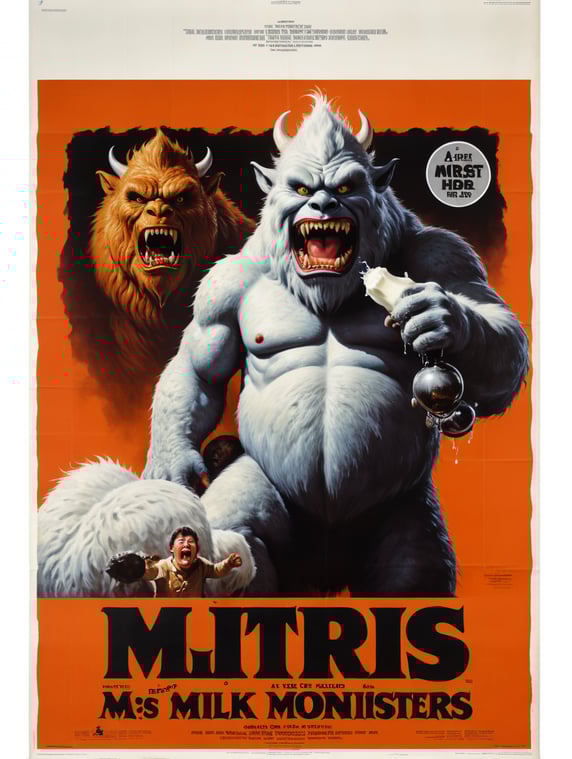 Premium Free ai Images | vintage movie poster of milk monster the ...