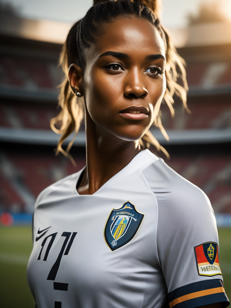 Premium Free ai Images | epic portrait of women soccer player fifa ...