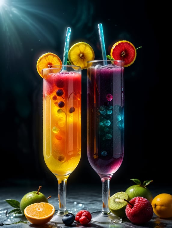 Premium Free ai Images | translucent frozen juice stick on stick bright ...