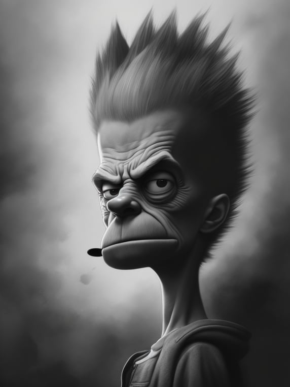Lumenor AI Image Generation - bart simpson illustrated by stephen gammell