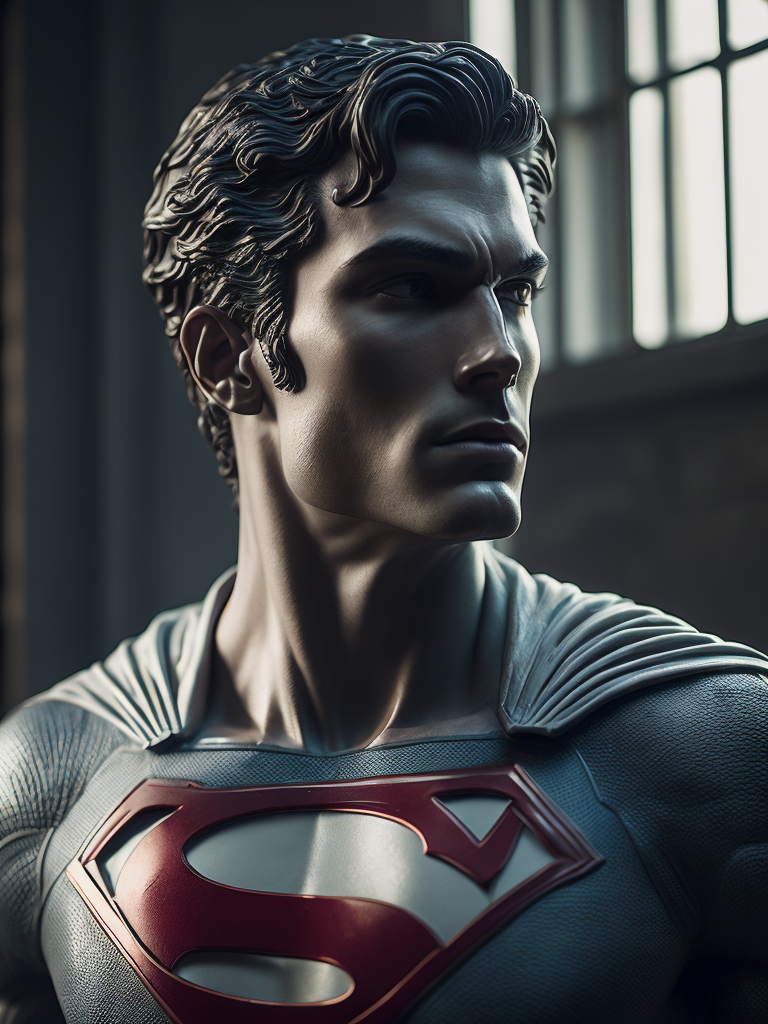 Lumenor AI Image Generation - marble statue of superman