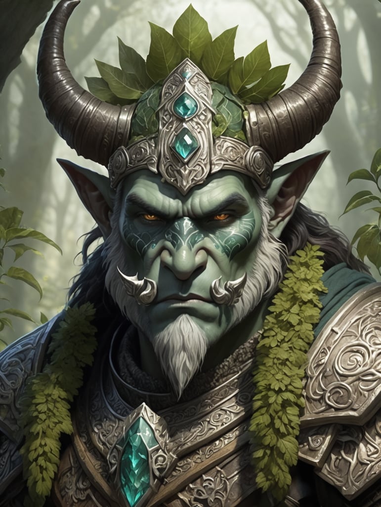 Premium Free ai Images | half orc druid with mask