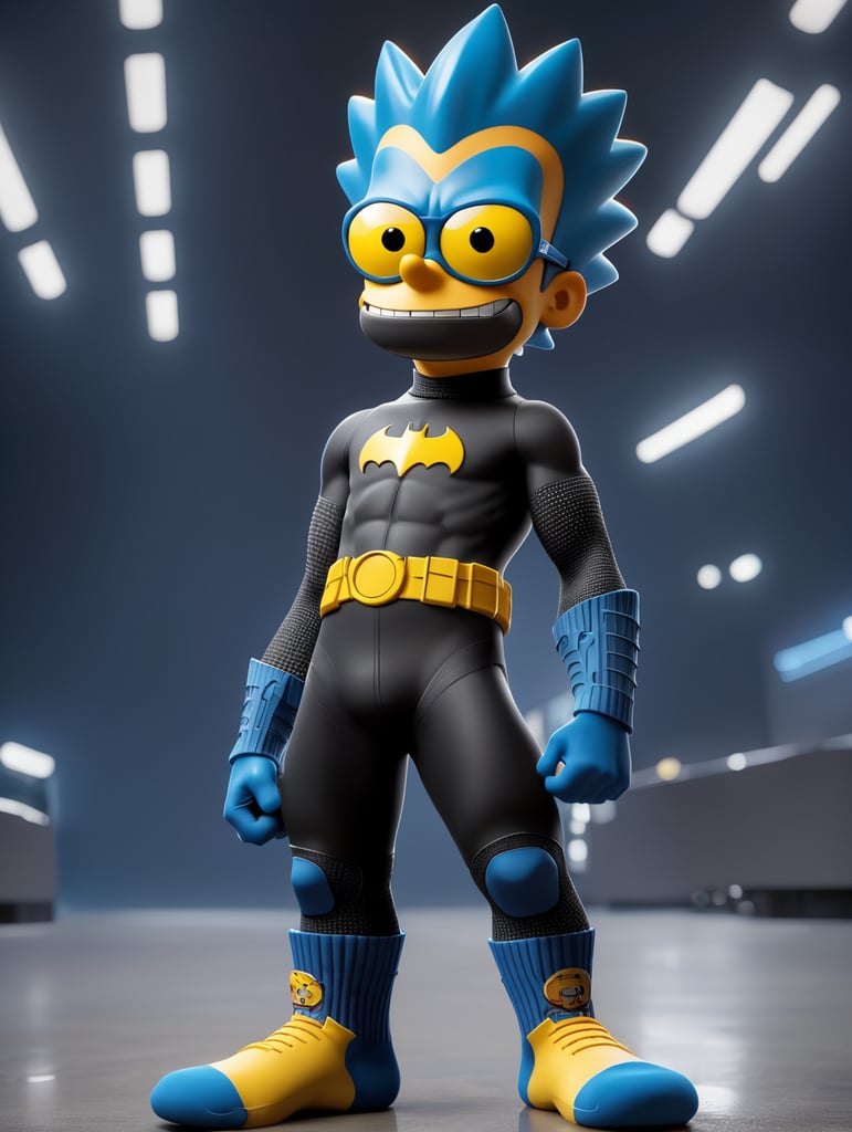 Premium Free ai Images | bart simpson on batman suit wearing futuristic ...