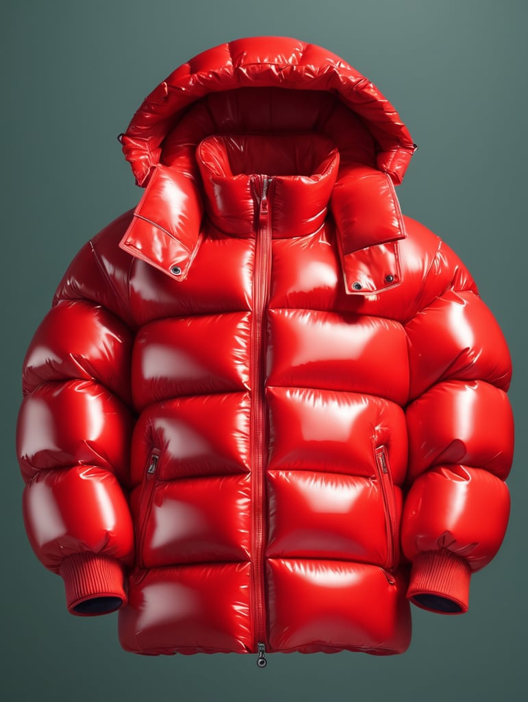 Premium Free ai Images | detailed red glossy puffer mockup