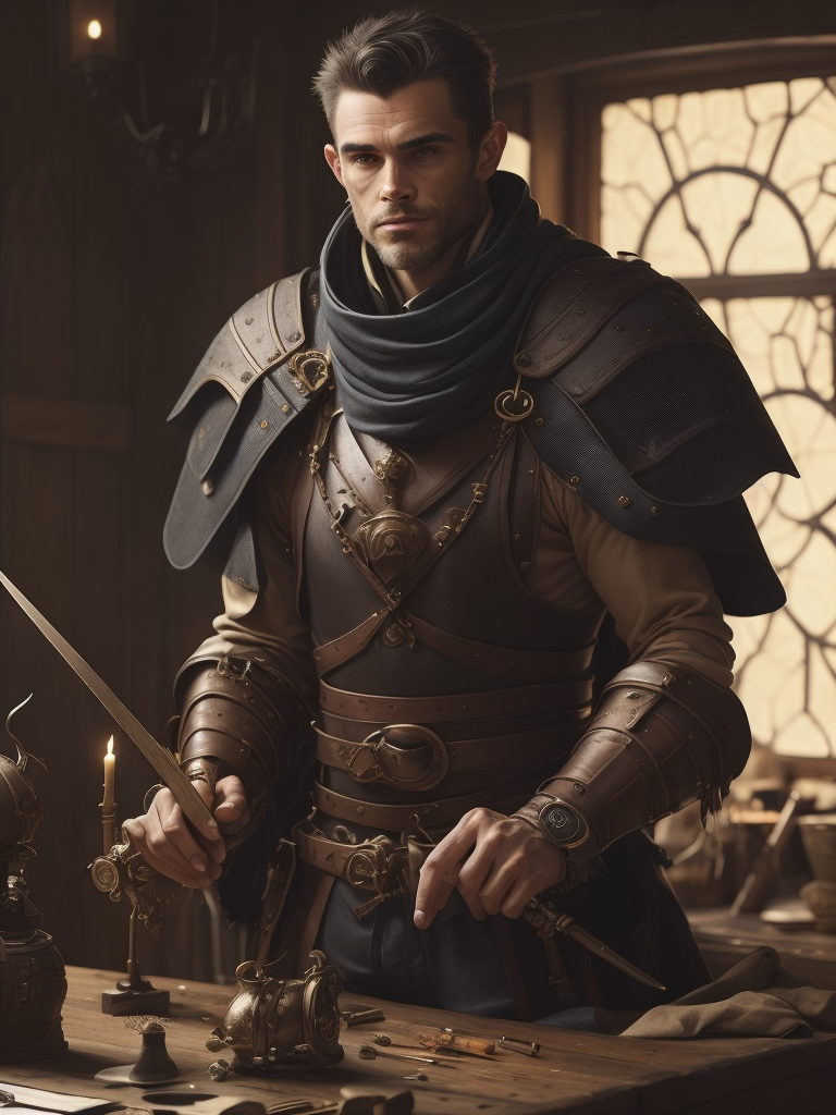 Premium Free ai Images | character concept art half orc alchemist ...