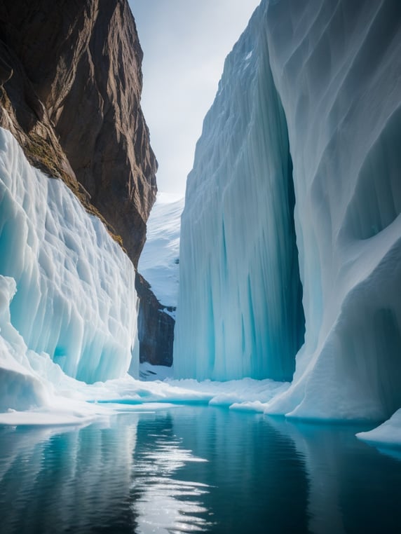 Premium Free ai Images | an ice canyon in antarctica deep colors ...