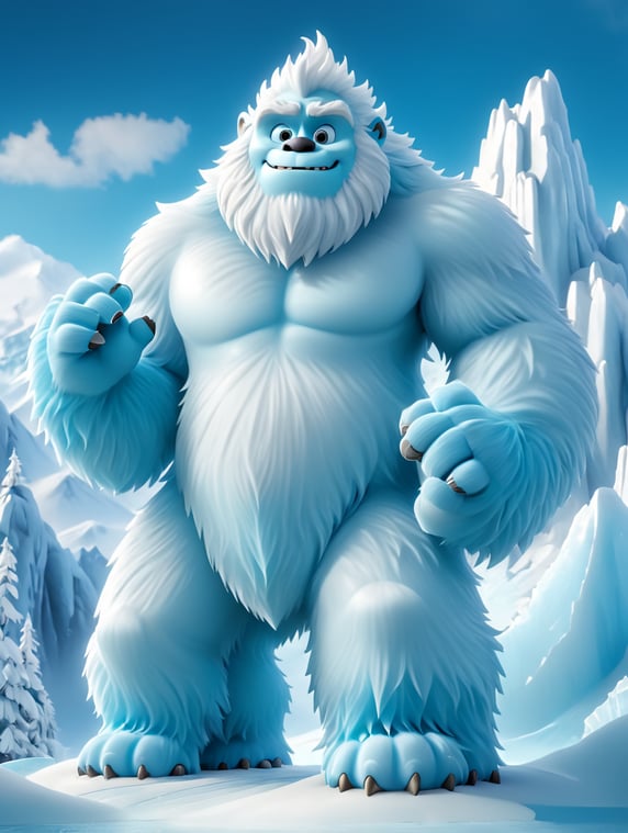 Premium Free ai Images | glacial yeti description the glacial yeti is ...