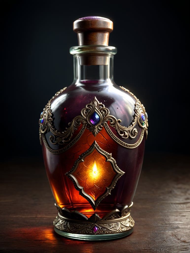 Premium Free ai Images | empty magic potion bottle no background
