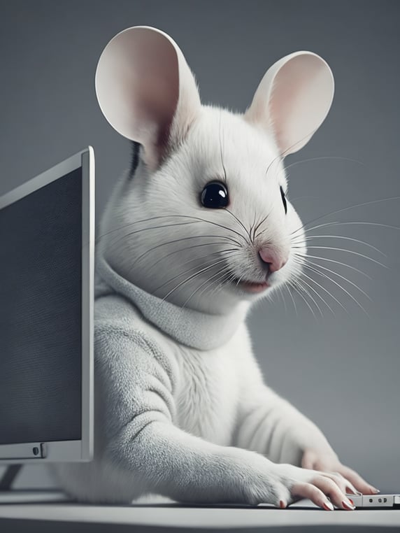 Premium Free ai Images | cute white mouse look like human stylized as ...