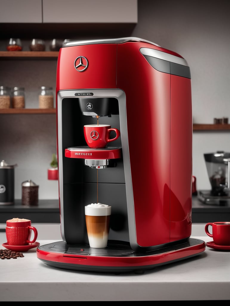 Premium Free ai Images | capsule coffee machine shaped like red ...