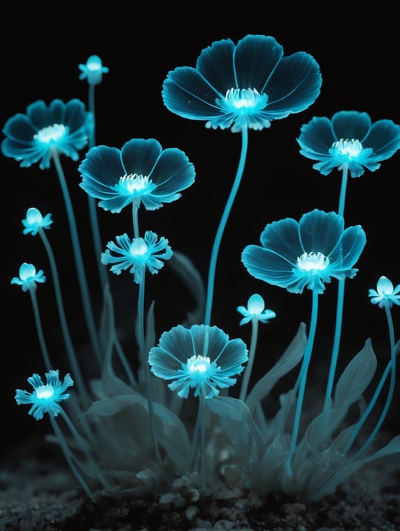 Premium Free ai Images | flowers bioluminescence