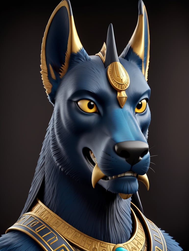 Premium Free ai Images | egyptian god anubis portrait hyper realistic ...