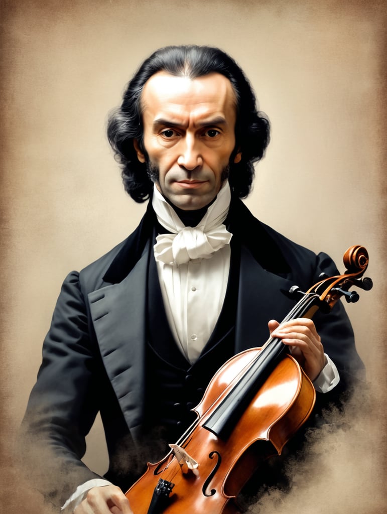Premium Free ai Images | portrait of paganini that is why paganini is ...