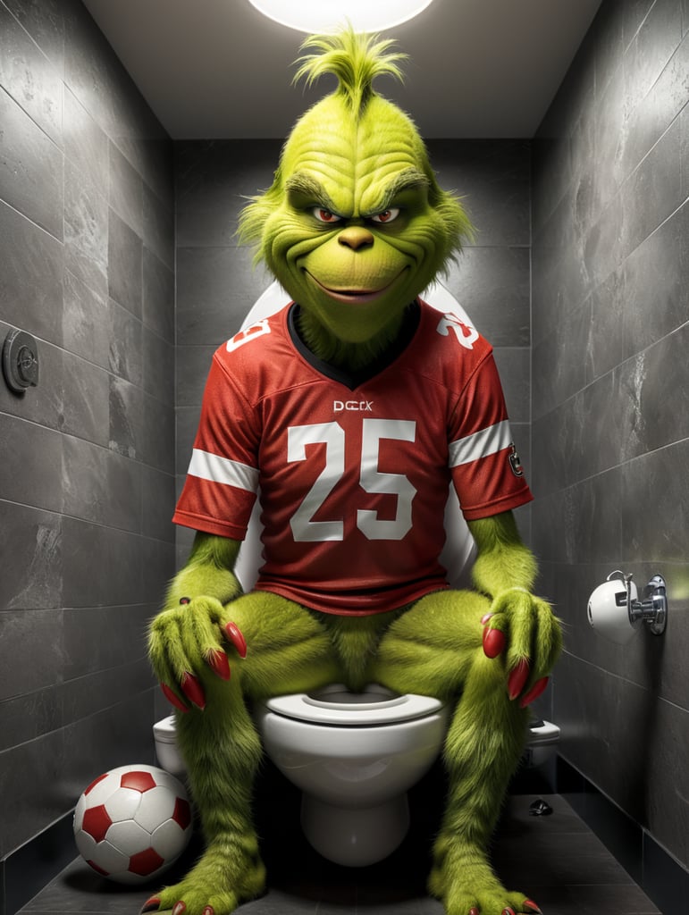 Premium Free ai Images | the grinch wearing football jersey he has an ...