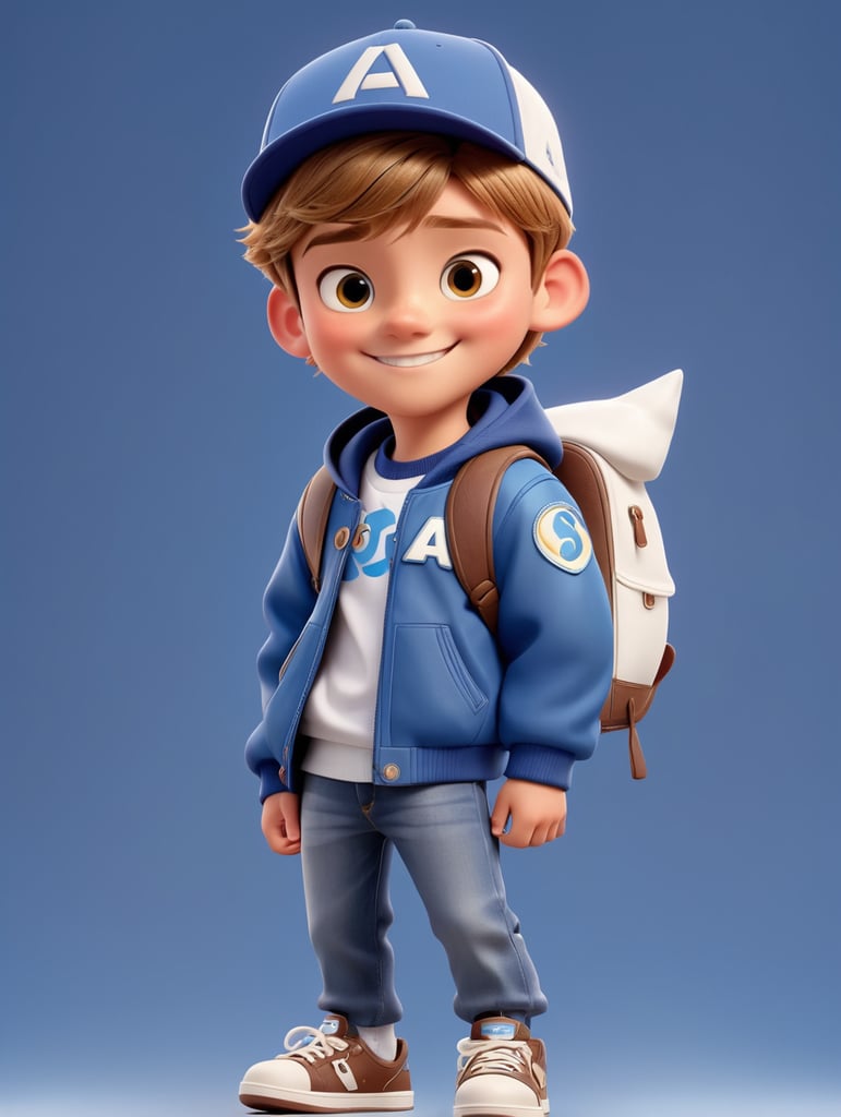 Premium Free ai Images | cartoon disney pixar style max moore boy with ...