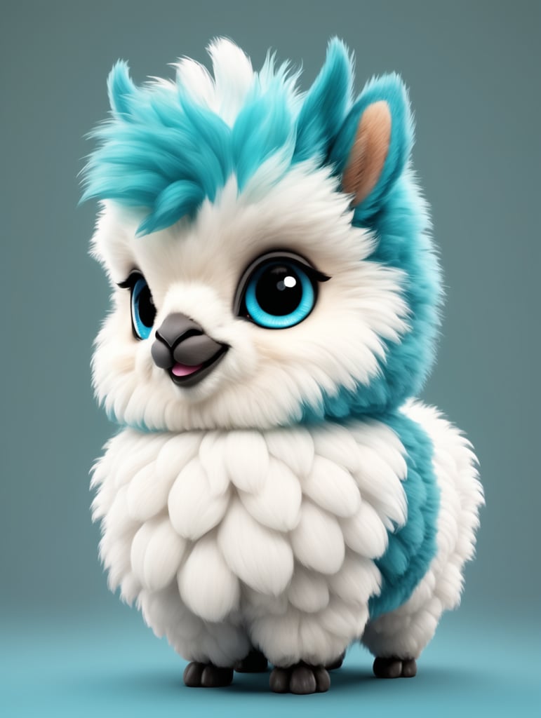 Premium Free ai Images | cute fluffy hybrid alpaca and kingfisher beak ...