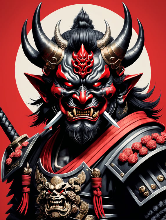 Premium Free ai Images | illustration of demon with two swords and ...