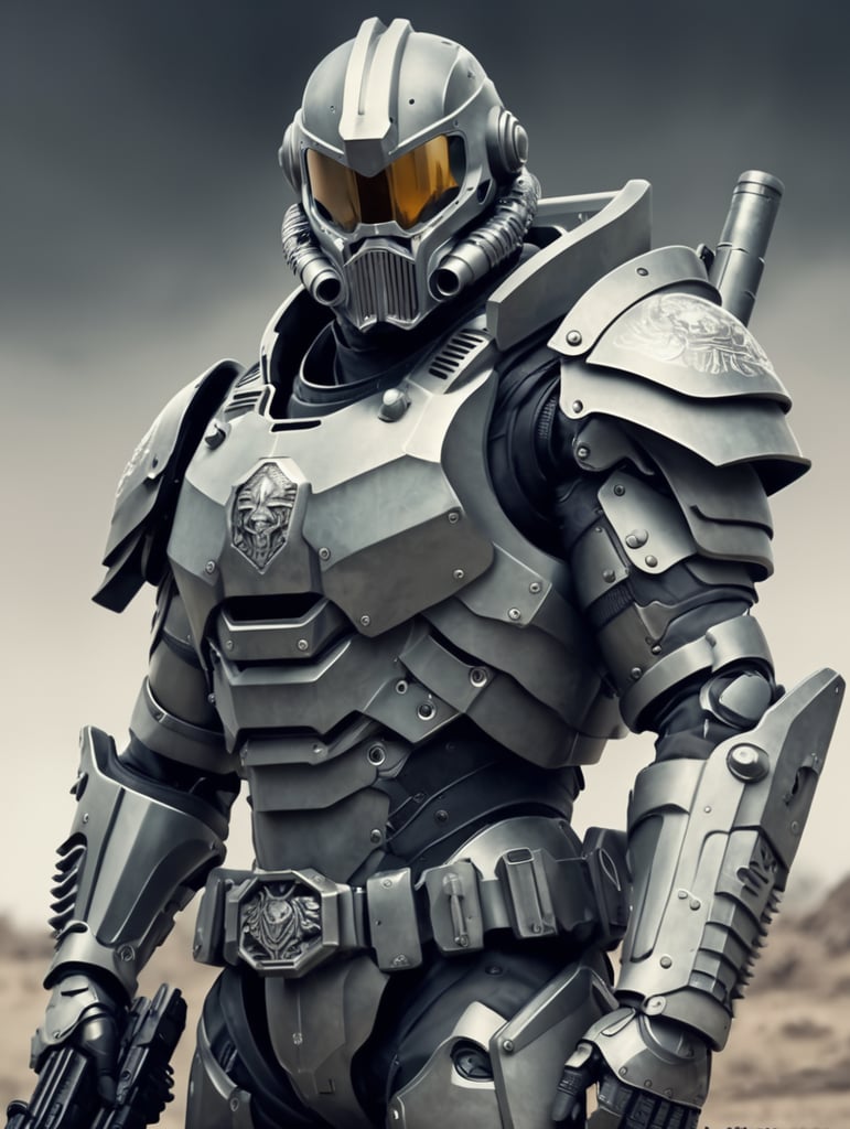 Premium Free ai Images | futuristic knight in power armor with assault ...