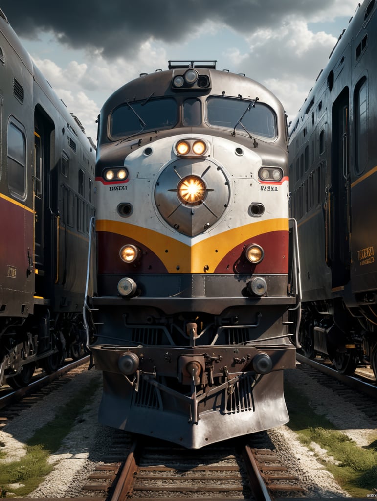 Premium Free ai Images | front view train on white background