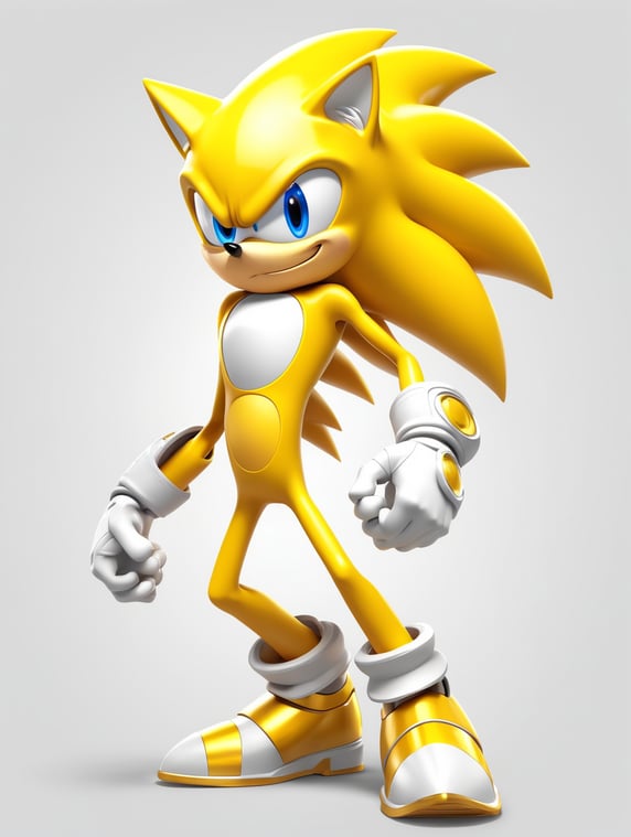 Premium Free ai Images | yellow sonic super full body character high ...