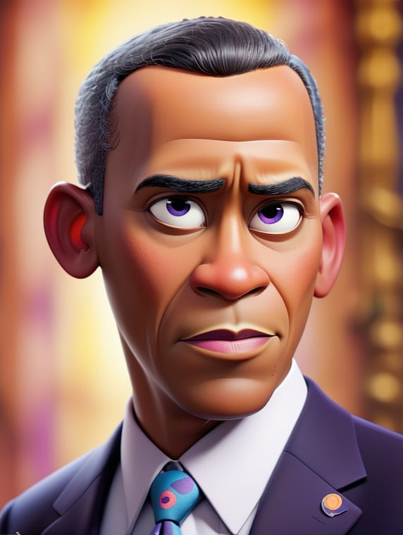 Premium Free ai Images | portrait of barack obama bright and saturated ...