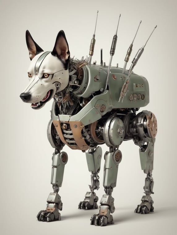 Premium Free ai Images | robot dog mechanical hound with needle out of ...