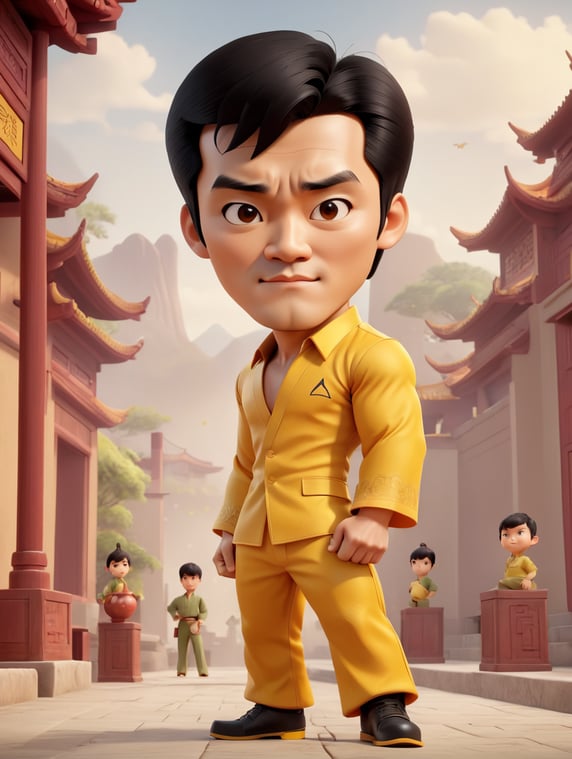 Premium Free ai Images | bruce lee standing looking at camera