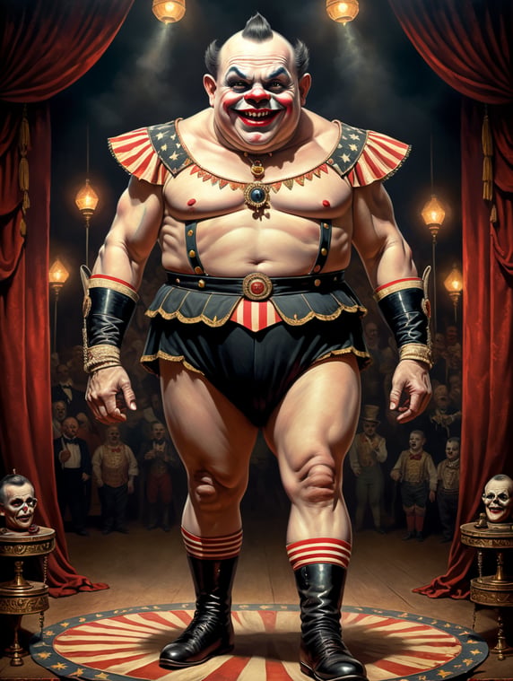 Premium Free ai Images | vintage style circus sideshow poster of full ...