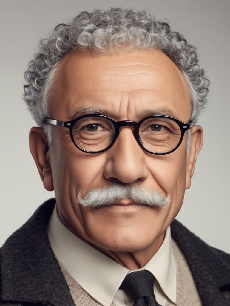 Premium Free ai Images | old man wearing glasses with black haired ...