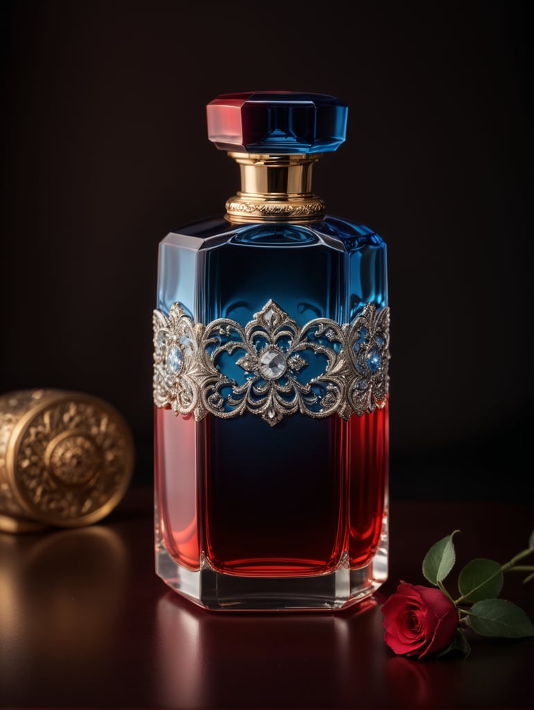 Premium Free ai Images | mockup shot of plain perfume red bottle in ...