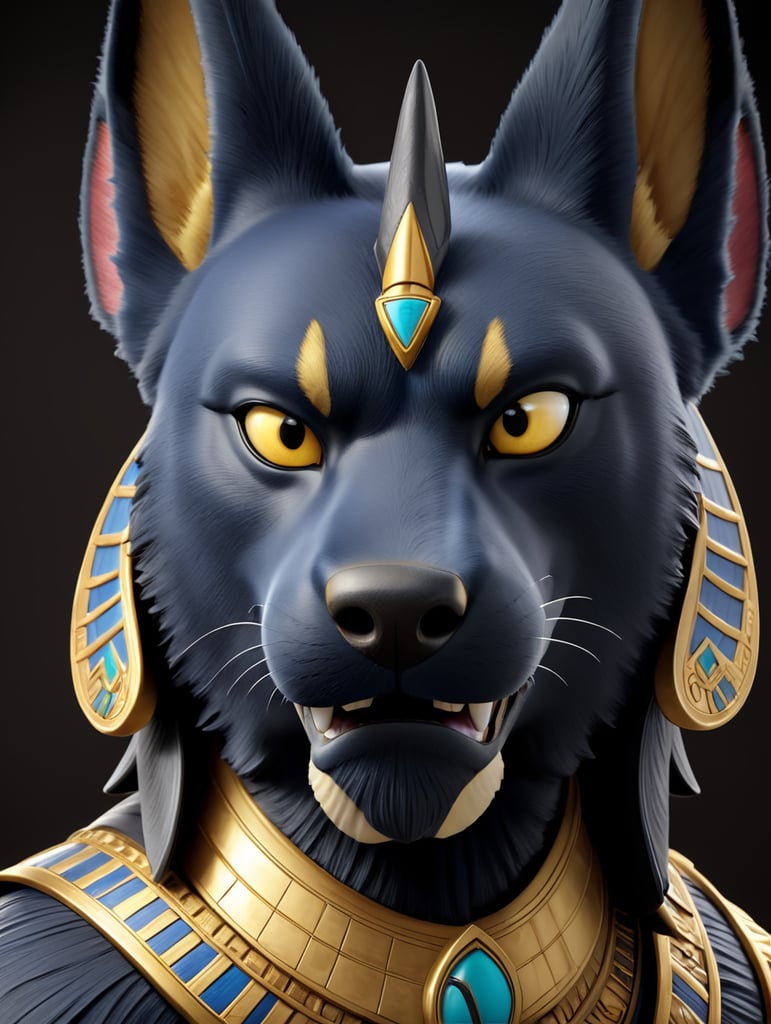 Premium Free ai Images | egyptian god anubis portrait hyper realistic ...