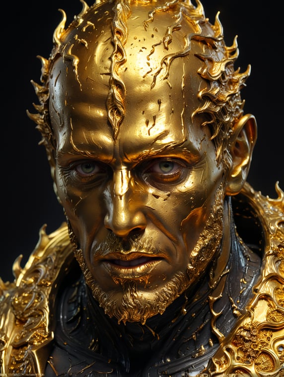 Premium Free ai Images | person made of gold melted everything gold ...