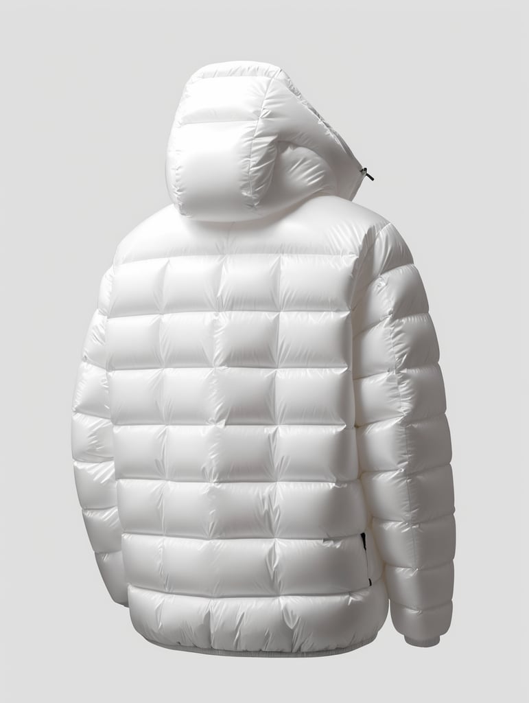 Premium Free ai Images | inflatable white minimalist mans puffer jacket ...