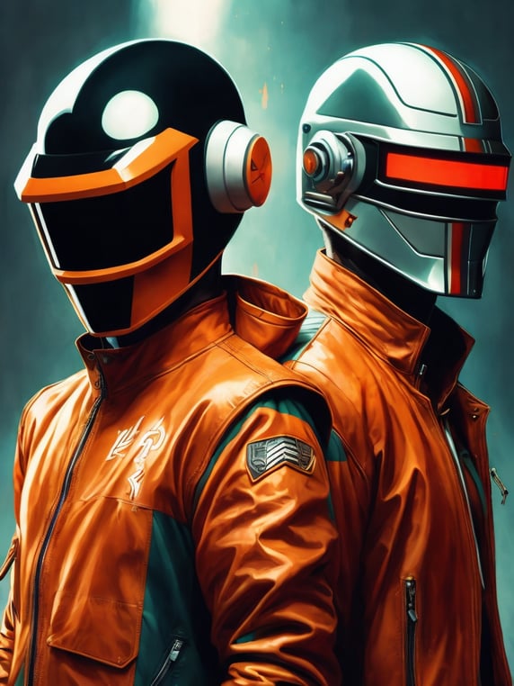 Premium Free ai Images | portrait of daft punk ultra realism super ...