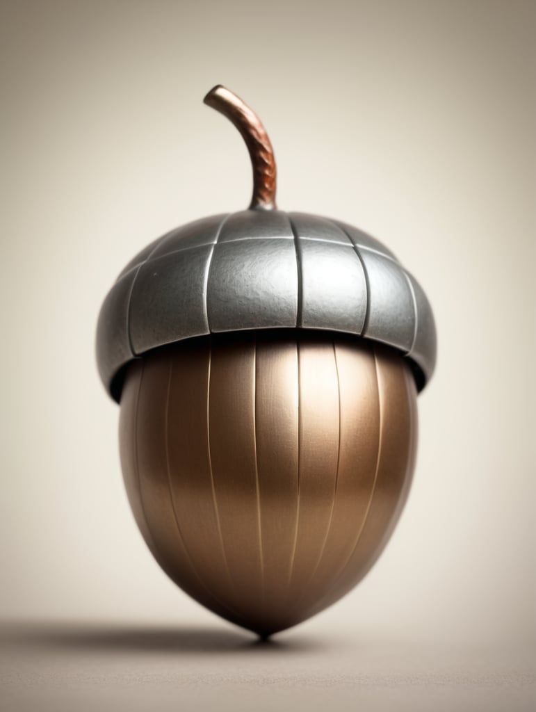Premium Free ai Images | acorn made of metal